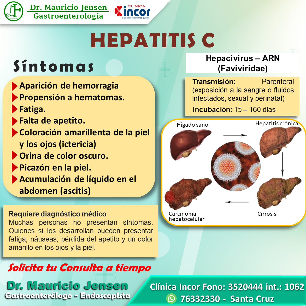 HEPATITIS C S NTOMAS Dr Mauricio Jensen Medico Gastroenterologo